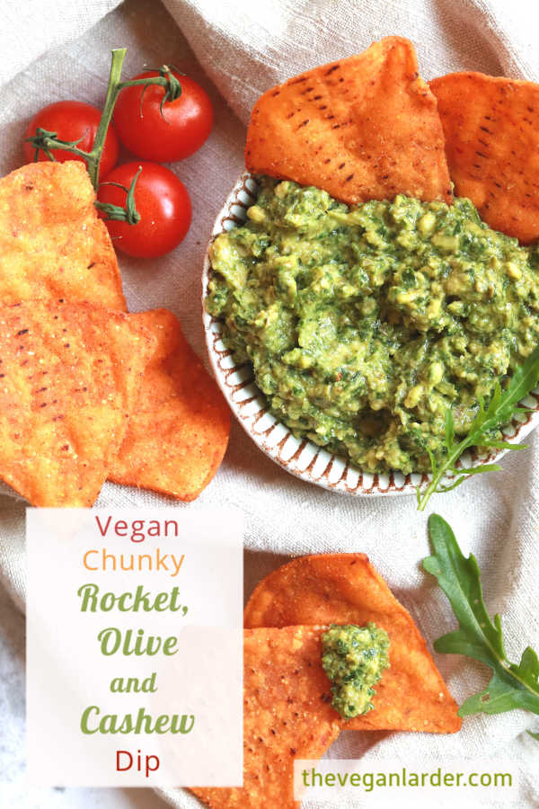 Chunky Rocket, Olive & Cashew Pesto Dip – The Vegan Larder