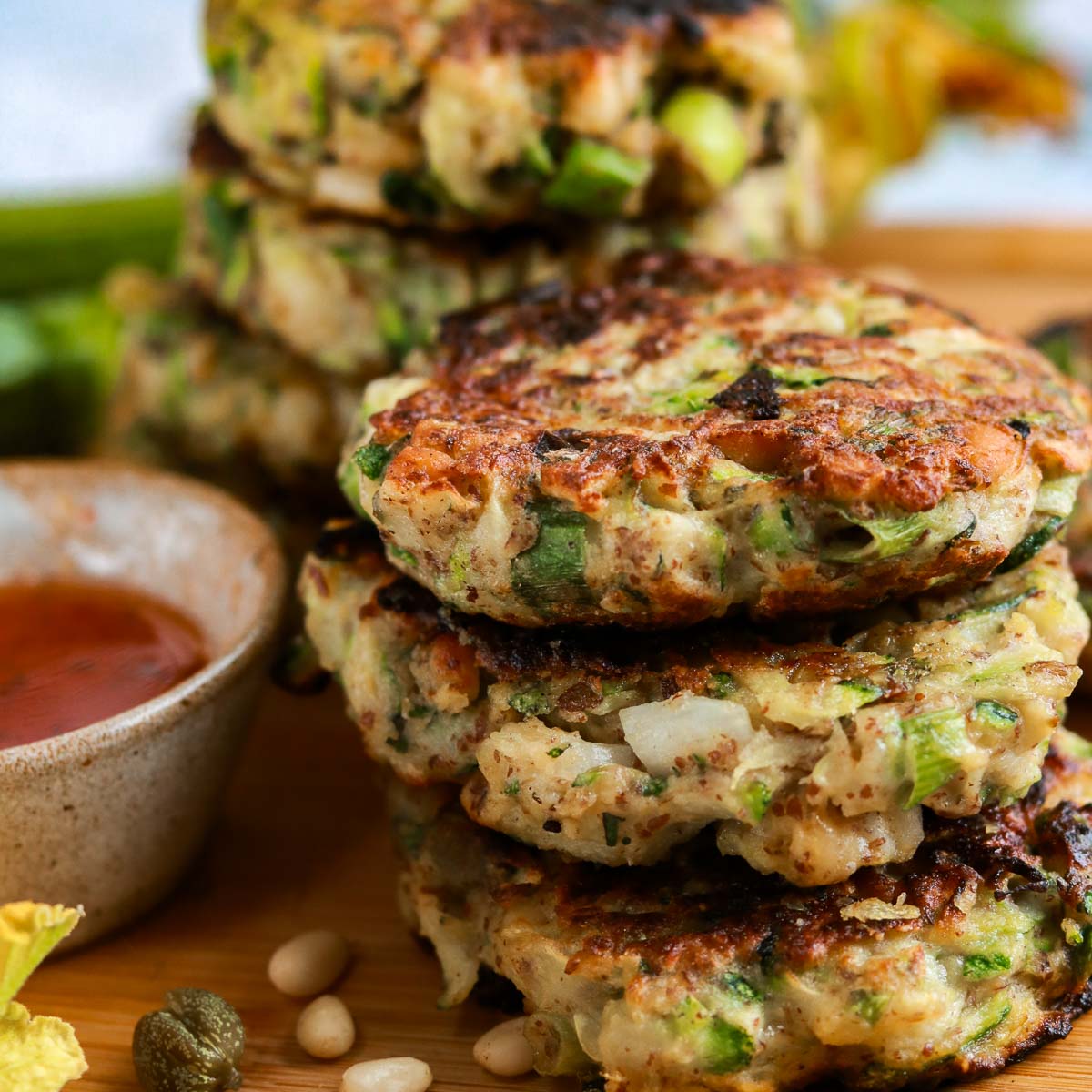 Vegan Courgette Fritters with Pine Nuts (G.F. recipe) – The Vegan Larder