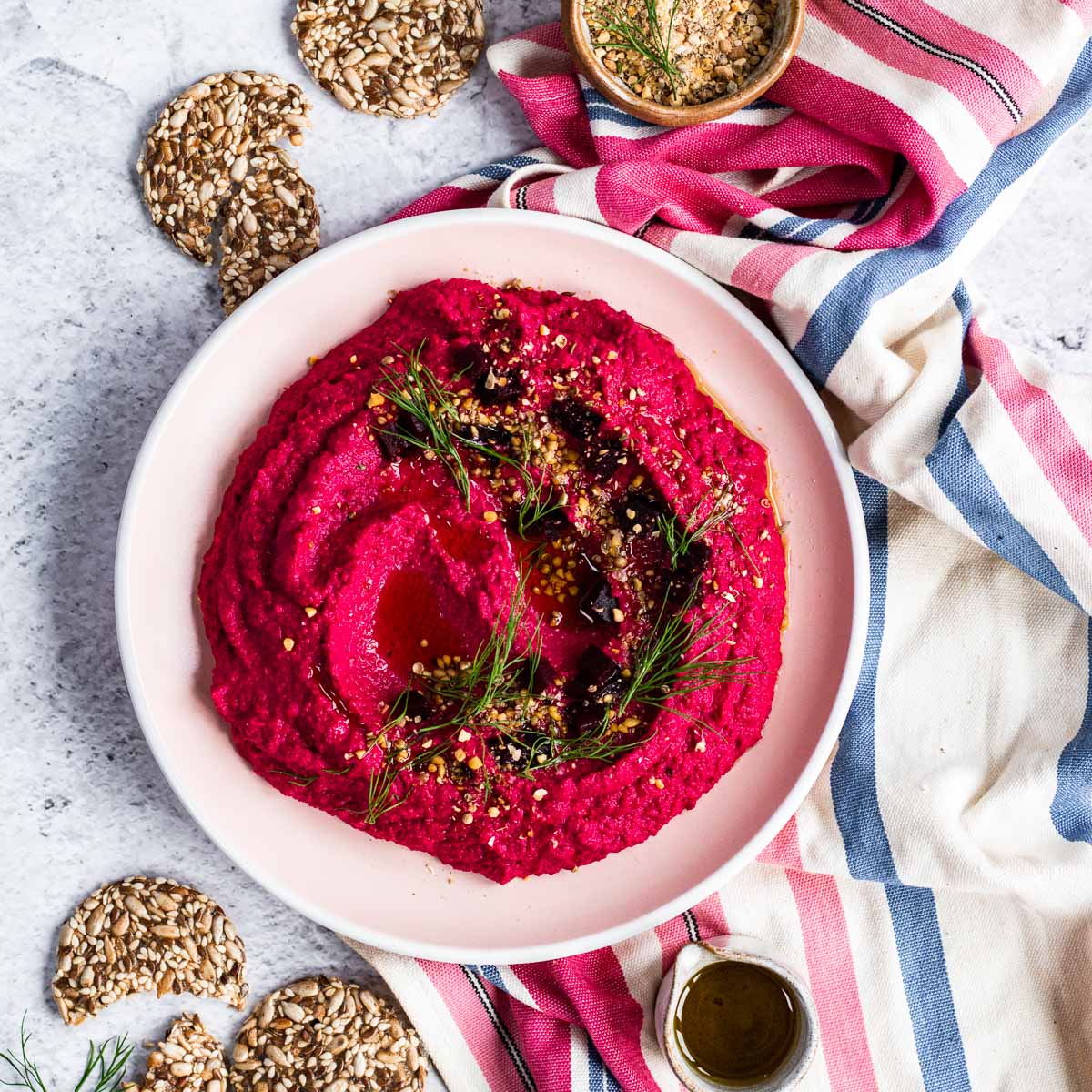 Easy Roasted Beetroot Hummus Dip – The Vegan Larder