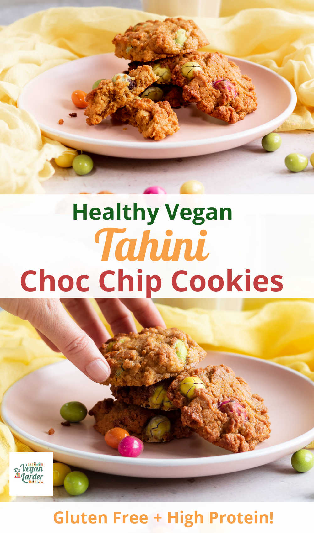 Easy Tahini Choc Chip Cookies – The Vegan Larder