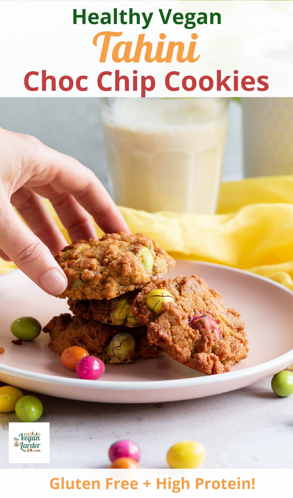 Easy Tahini Choc Chip Cookies – The Vegan Larder